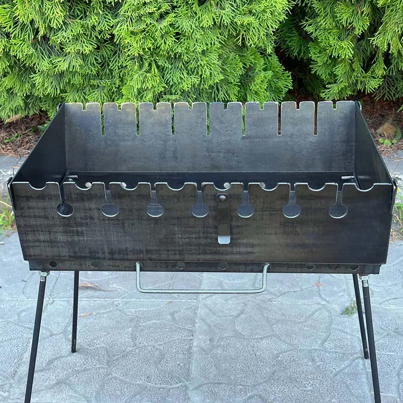 Мангал-чемодан переносной двухуровневый на 8 шампуров (2 мм) купить в ...