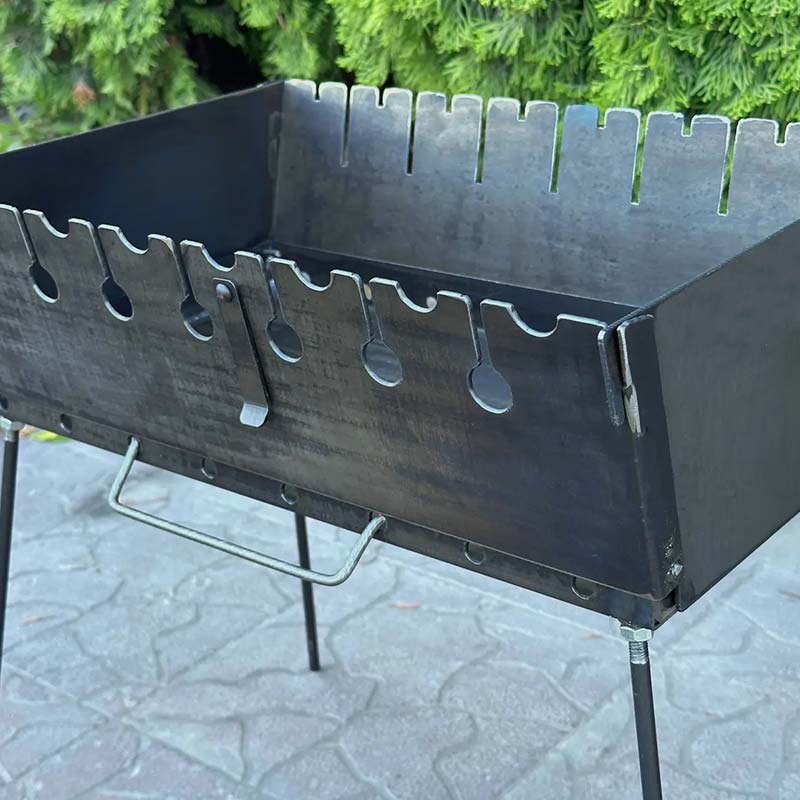 Мангал-чемодан переносной двухуровневый на 8 шампуров (2 мм) купить в ...